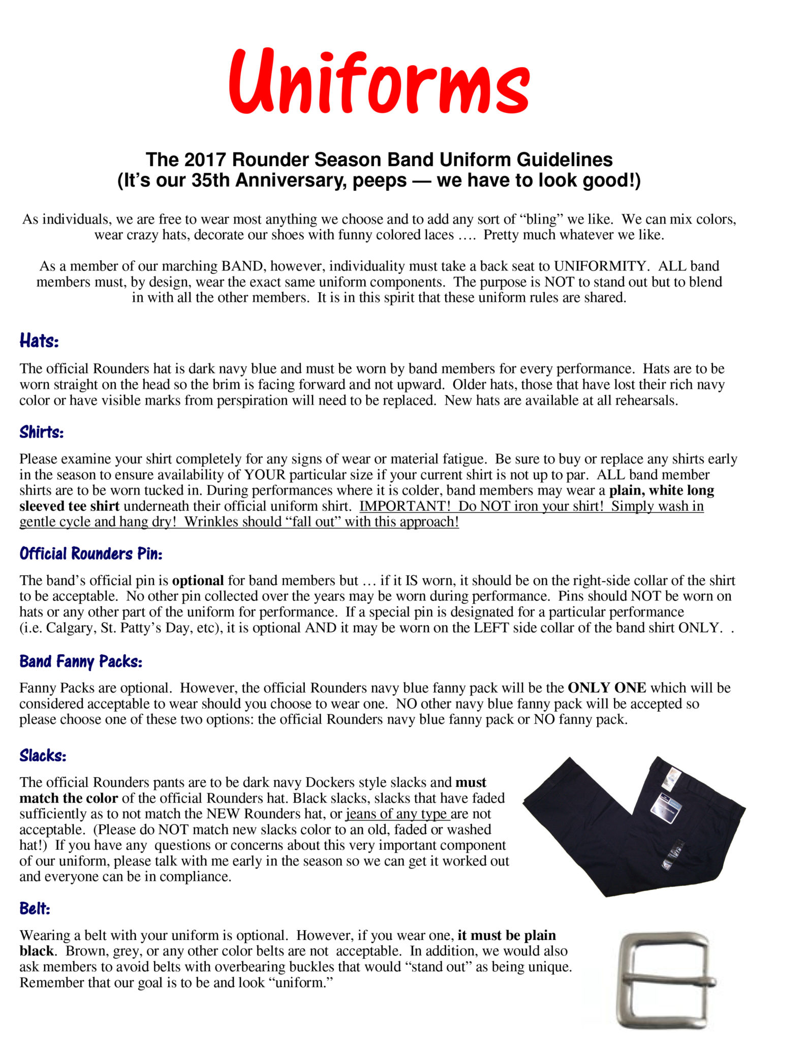 Member Info - Uniform Rules